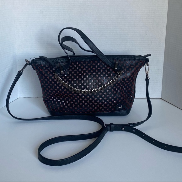 Halston Heritage | Bags | Halston Heritage Perforated Leather Shoulder ...